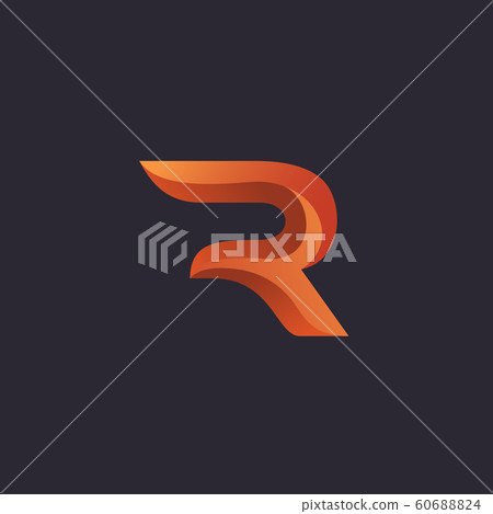 Creative letter R logo concept design with... - Stock Illustration ...