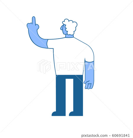 Businessman with his hand up, back view. Flat... - Stock Illustration ...