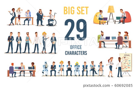 Office People in Work Situations Vector Characters - Stock Illustration ...
