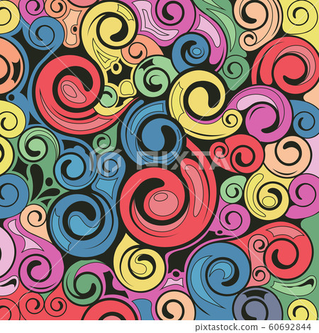 Swirl retro art Pattern Background - Stock Illustration [60692844] - PIXTA