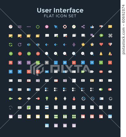 User Interface flat Icon Set. - Stock Illustration [60692874] - PIXTA