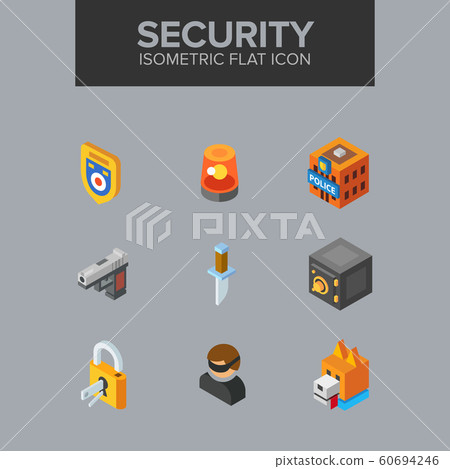 security isometric icon - Stock Illustration [60694246] - PIXTA
