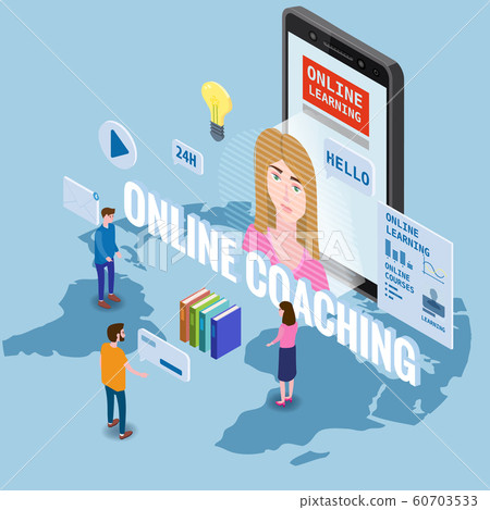 Online coaching education training, workshops... - Stock Illustration ...