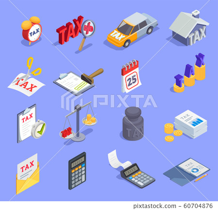 Taxes Accounting Isometric Icons-插圖素材 [60704876] - PIXTA圖庫