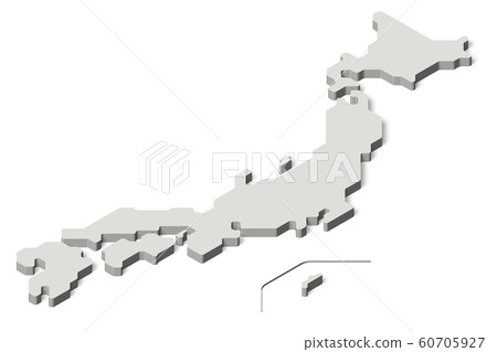 Japan Map, 3D, Isometric, Transparent Image,... - Stock Illustration ...