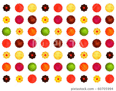 Colorful cookies illustration background - Stock Illustration [60705994 ...