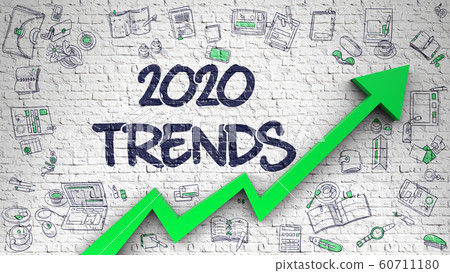2020 Trends Drawn on Brick Wall. - Stock Illustration [60711180] - PIXTA