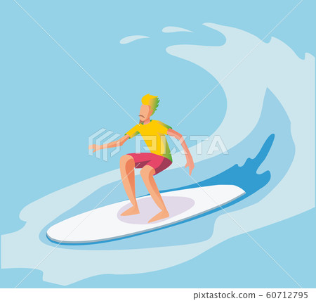 Vector illustration of surfer riding the wave. - Stock Illustration ...