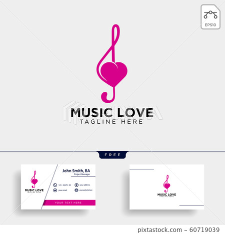 love music symbol or logo template vector - Stock Illustration ...