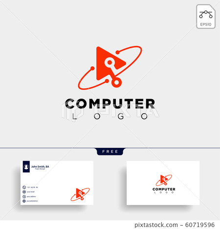 digital pointer technology creative logo template - Stock Illustration [60719596] - PIXTA