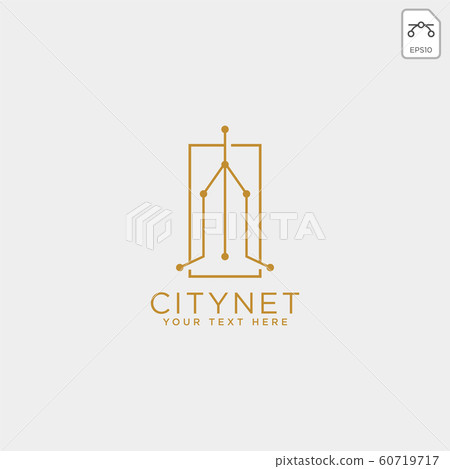 city or town network connection logo template - Stock Illustration ...