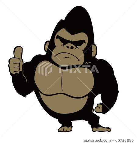 Illustration of a cute gorilla signing Goo - Stock Illustration ...