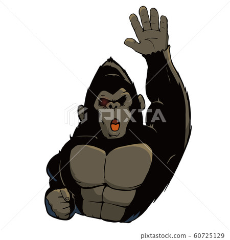 Gorilla waving towards the front - Stock Illustration [60725129] - PIXTA