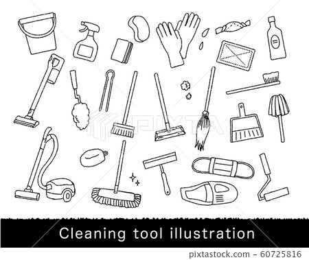 Cleaning tool illustration set - Stock Illustration [60725816] - PIXTA