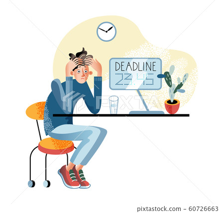 Stressful deadline flat vector illustration - Stock Illustration ...