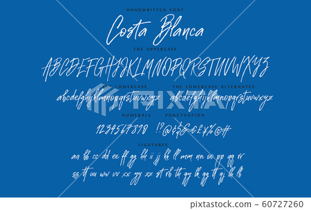 Handwritten script font vector alphabet Costa... - Stock Illustration ...