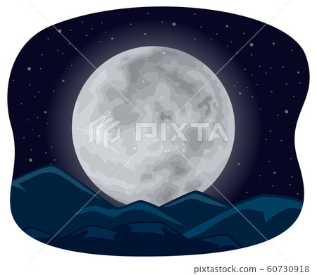 Super Moon Illustration - Stock Illustration [60730918] - PIXTA