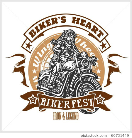 Custom motorcycles club Badge or Label With... - Stock Illustration ...