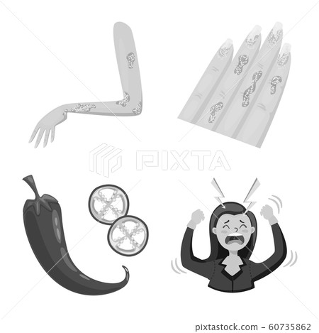 Isolated object of medical and pain symbol. Set... - Stock Illustration ...