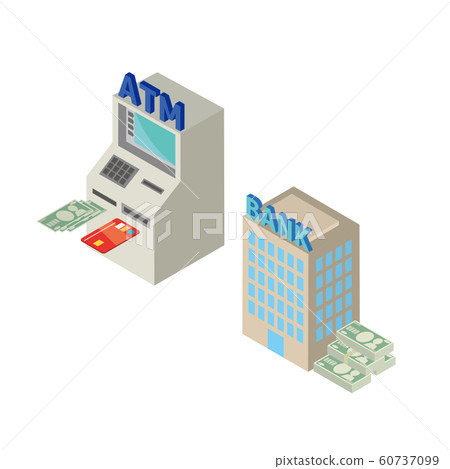 Bank ATM facility building - Stock Illustration [60737099] - PIXTA