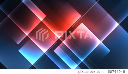 Neon glowing techno square rectangle lines,... - Stock Illustration ...