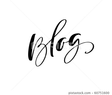 Blog vector calligraphy text. Concept for... - Stock Illustration ...