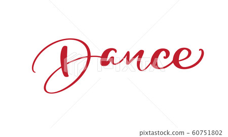 Handwritten word Dance lettering. Vector red... - Stock Illustration ...