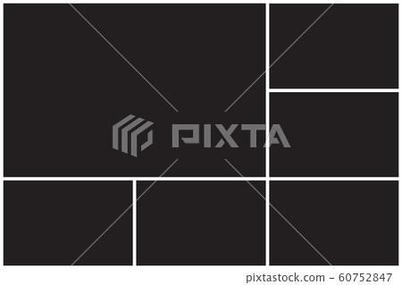 Photo collage pattern. White frames, black pattern - Stock Illustration ...