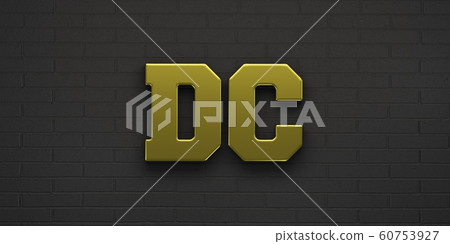 DC Initials in gold. 3D Render Illustration - Stock Illustration ...