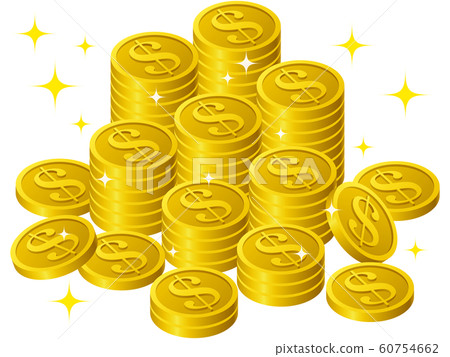Shining $ coin - Stock Illustration [60754662] - PIXTA