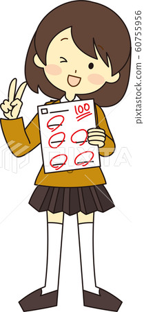 test, 100 points, V Sign - Stock Illustration [60755956] - PIXTA