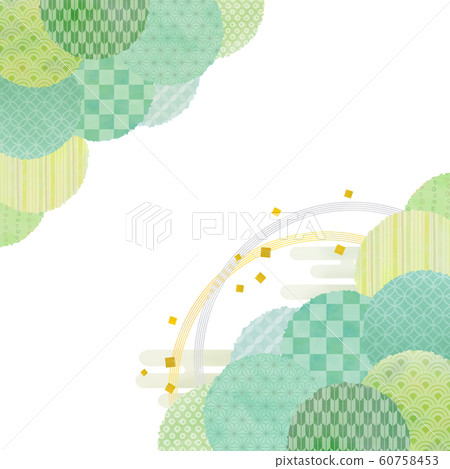Japanese pattern green background - Stock Illustration [60758453] - PIXTA