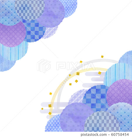 Japanese pattern blue background - Stock Illustration [60758454] - PIXTA