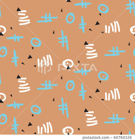 Seamless pattern hand drawn dot scratch circles... - Stock Illustration ...