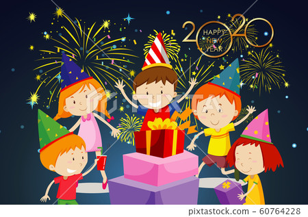 Poster design for party fun with happy kids - Stock Illustration ...