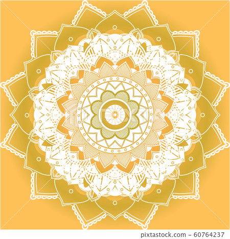 Mandala patterns on yellow background - Stock Illustration [60764237 ...