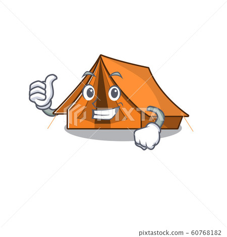 Smiley mascot of camping tent Scroll making... - Stock Illustration ...