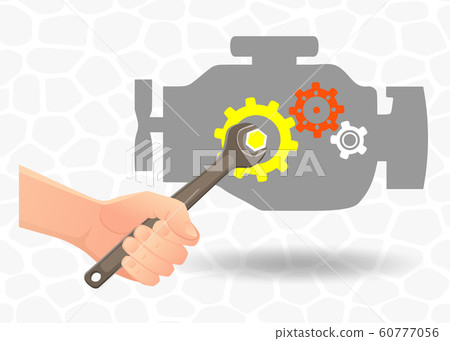 Car engine repair. - Stock Illustration [60777056] - PIXTA