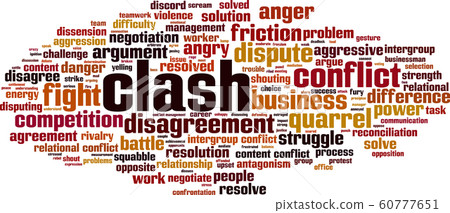 Clash word cloud concept - Stock Illustration [60777651] - PIXTA