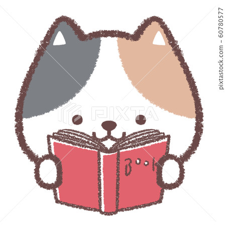 Reading icon calico cat - Stock Illustration [60780577] - PIXTA