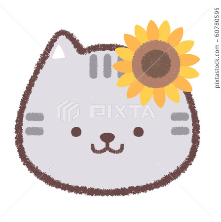 Icon sunflower cat - Stock Illustration [60780595] - PIXTA