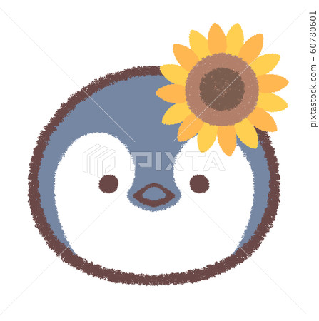 Icon sunflower penguin chick - Stock Illustration [60780601] - PIXTA