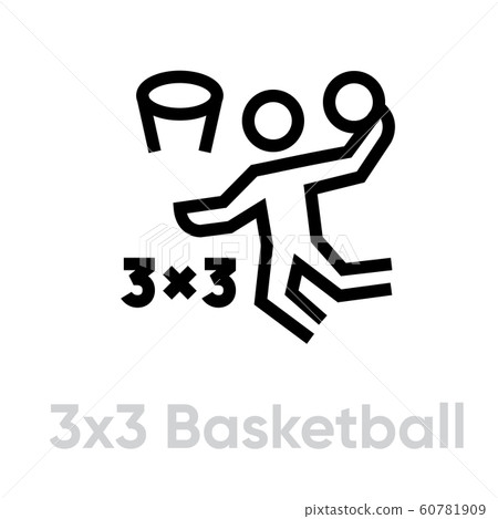 3x3 basketball, streetball icon - Stock Illustration [60781909] - PIXTA