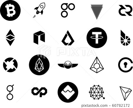 Virtual currency icon set - Stock Illustration [60782172] - PIXTA