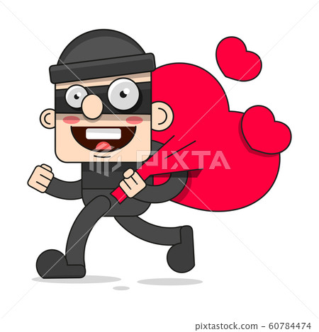 Cute Thief Character. Vector Cartoon Illustration. - Stock Illustration ...