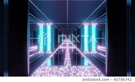 futuristic sci-fi space temple with glowing... - Stock Illustration ...