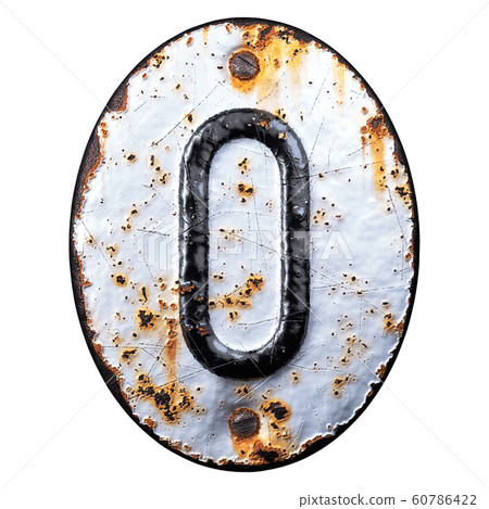 Number 0 made of forged metal on the background... - Stock Illustration ...