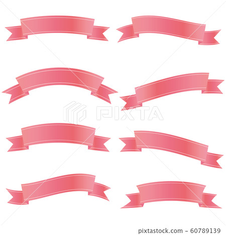 Ribbon set pink - Stock Illustration [60789139] - PIXTA