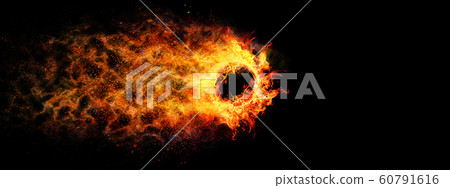 A ring of fire moving at great speed in the dark - Stock Illustration ...