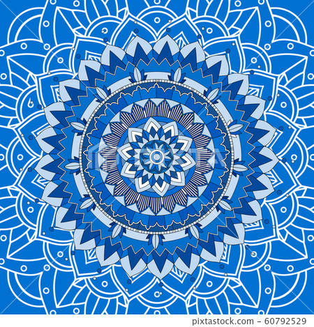 Mandala patterns on blue background - Stock Illustration [60792529] - PIXTA